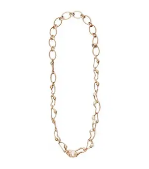 Max Mara Chain Faux Pearl Necklace - Gold