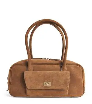 Sandro Suede Ezmehralda Top-handle Bag - Beige