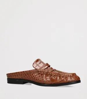 Simkhai Croc-embossed Leather Dean Loafers