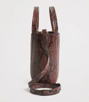 Chloé Small Snakeskin-effect Spin Tote Bag