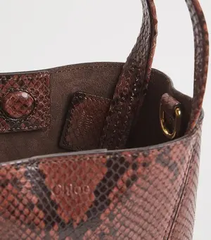 Chloé Small Snakeskin-effect Spin Tote Bag