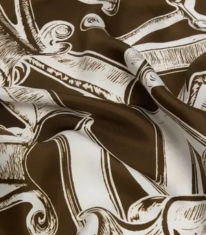 Max Mara Silk Logo Scarf