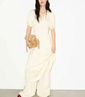 Max & Co. Satin V-neck Midi Dress