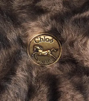 Chloé Shearling Plissé Shoulder Bag