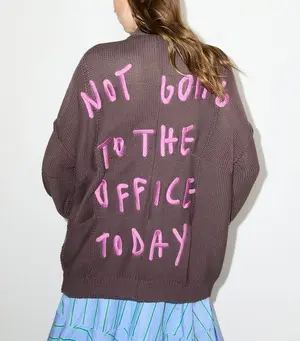 Max & Co. Cotton Slogan Longline Cardigan