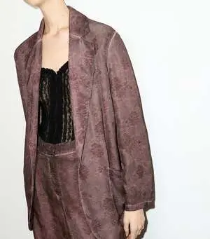 Max & Co. Floral Jacquard Open Blazer