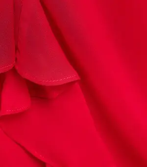 DE LA VALI Chiffon Ruffled Maxi Dress
