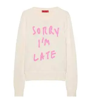 Max & Co. Cotton Slogan Sweater - White