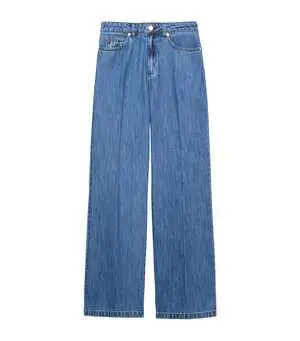 Max & Co. Wide-leg Pleated Jeans - Navy