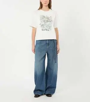 Max Mara Cotton Lake Print T-shirt