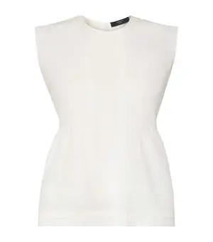 Max Mara Cotton Flared Blouse - White