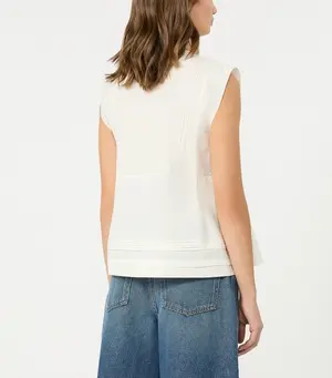 Max Mara Pure Cotton Flared Blouse - White