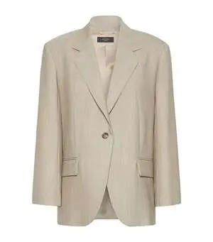 Max Mara Virgin Wool Blazer - Beige