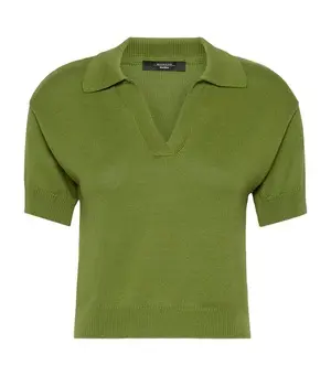 Max Mara Knitted Polo Shirt - Green