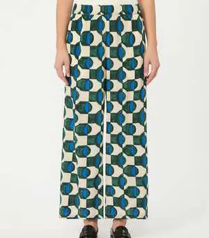 Max Mara Silk Printed Wide-leg Trousers