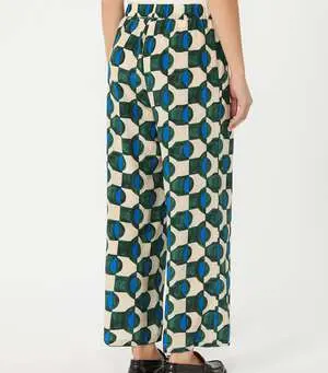 Max Mara Silk Printed Wide-leg Trousers