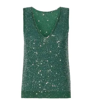 Max Mara Sequinned Knit Tank Top