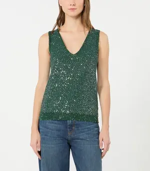 Max Mara Sequinned Knit Tank Top