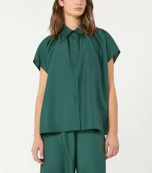 Max Mara Silk Gathered Shirt