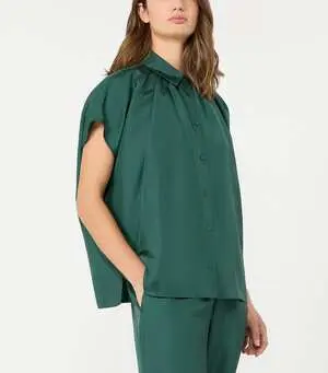 Max Mara Silk Gathered Shirt