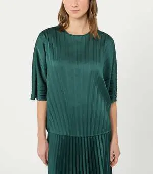 Max Mara Pleated Short-sleeve Blouse