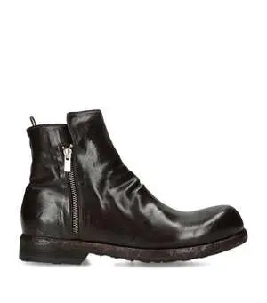 Officine Creative Leather Zip Up Ankle Boots