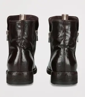 Officine Creative Leather Zip Up Ankle Boots