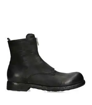 Officine Creative Leather Bulla Ankle Boots - Black