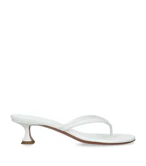 Amina Muaddi Leather Juliette Sandals 45 - White