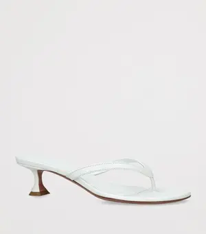 Amina Muaddi Leather Juliette Sandals 45 - White