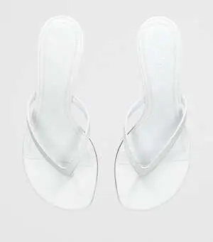 Amina Muaddi Leather Juliette Sandals 45 - White