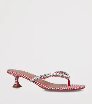 Amina Muaddi Embellished Gigi Thong Sandals