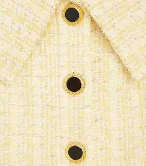 Alessandra Rich Off-the-shoulder Sequin Tweed Top
