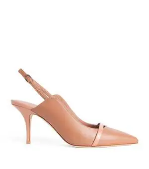 MALONE SOULIERS Leather Marion Slingback Pumps 70 - Nude