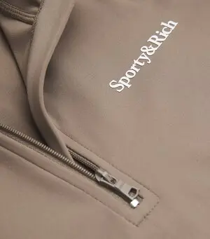 SPORTY & RICH Logo Serif Quarter-zip Top