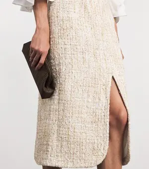 Safiyaa Tweed Embellished Midi Skirt