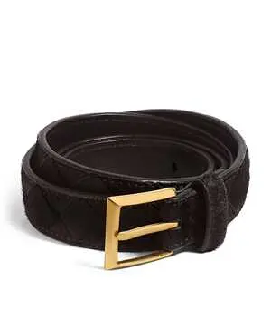 Bottega Veneta Pony Hair Solo Belt - Brown