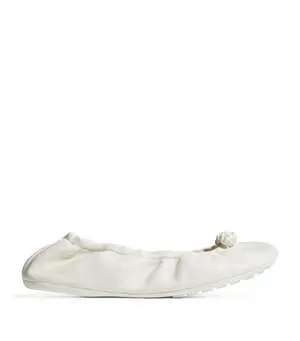 Bottega Veneta Leather Ballet Flats - White
