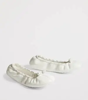 Bottega Veneta Leather Ballet Flats With Gathered Detailing