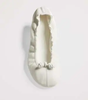 Bottega Veneta Leather Ballet Flats With Gathered Detailing