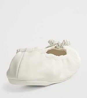 Bottega Veneta Leather Ballet Flats With Gathered Detailing