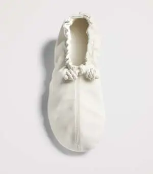 Bottega Veneta Leather Scrunched Ballet Flats