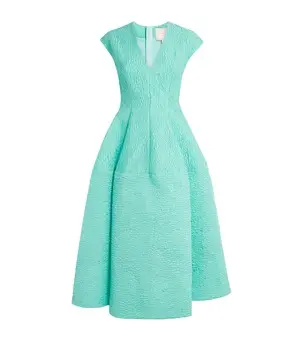 ROKSANDA V-neck Textured Midi Dress