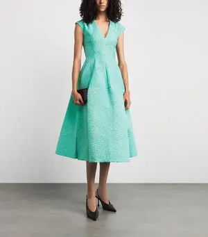 ROKSANDA V-neck Textured Midi Dress