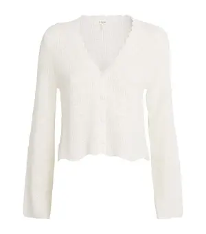 Chloé Pointelle Knit Cardigan - White