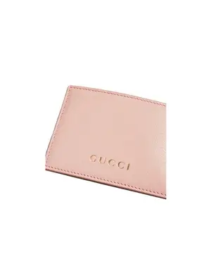 Gucci Card Case With Lettering - Light Pink