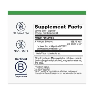 METAGENICS Ultraflora Ib Probiotic 60 Bil. Cfu Relief For Occasional Intestinal Distress - No Color