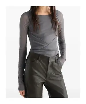 LEMAIRE Ballerina Wrap Top In Mesh Jersey