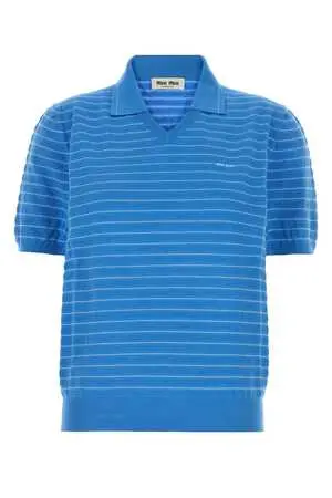 Miu Miu Embroidered Cotton Polo Shirt - Multicolor