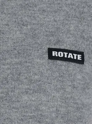 ROTATE BY BIRGER CHRISTENSEN Wool Long Sleeve Polo With Classic Collar And Logo Patch